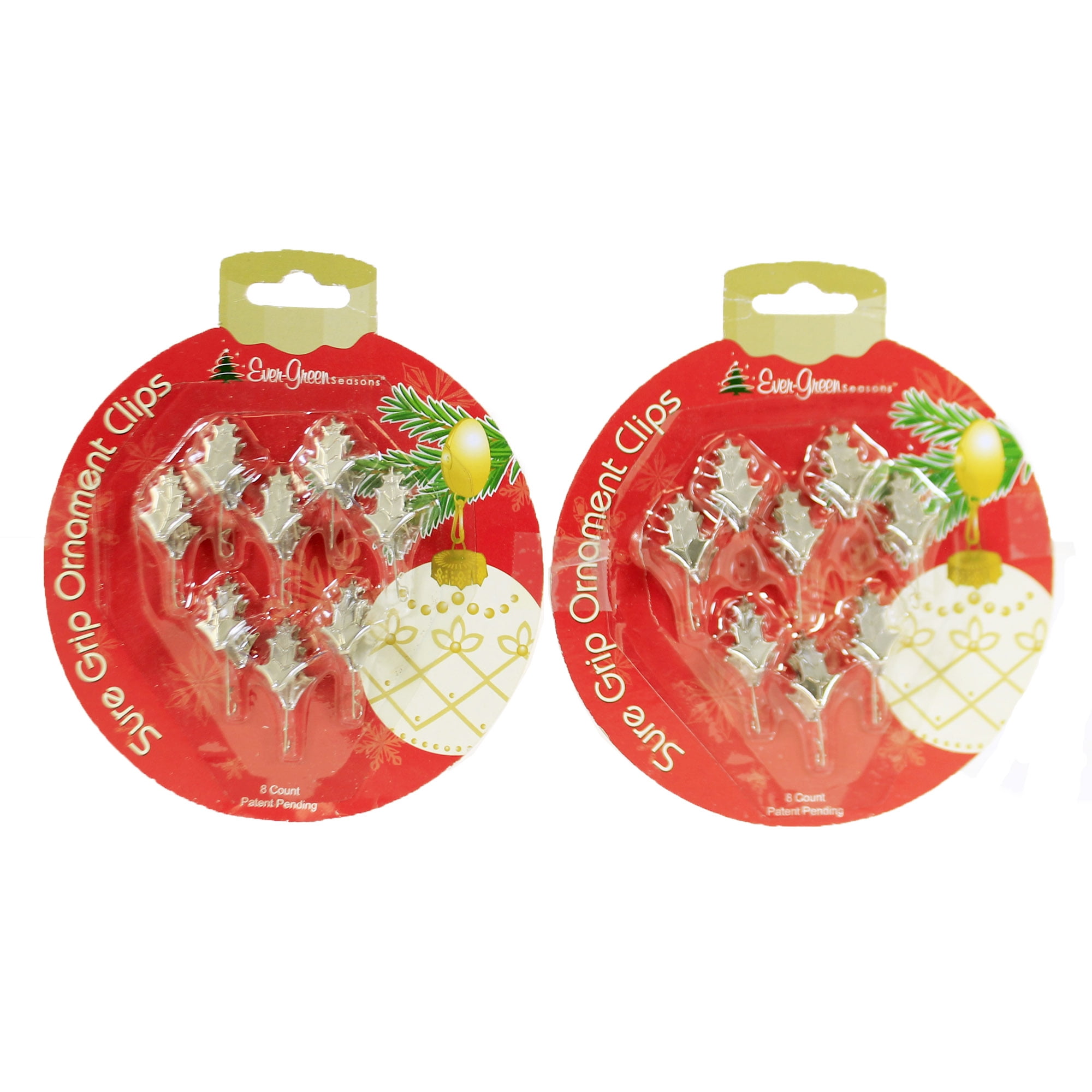 Christmas Christmas Ornament Clips Set/16 Ornament Hanger Grip Silver ...
