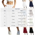 Caywon Womens Summer Solid Color Tiered Midi Skirt Elastic Drawstring ...