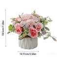 Artificial Flower Arrangement with Ceramic Vase Lifelike Silk Variety ...