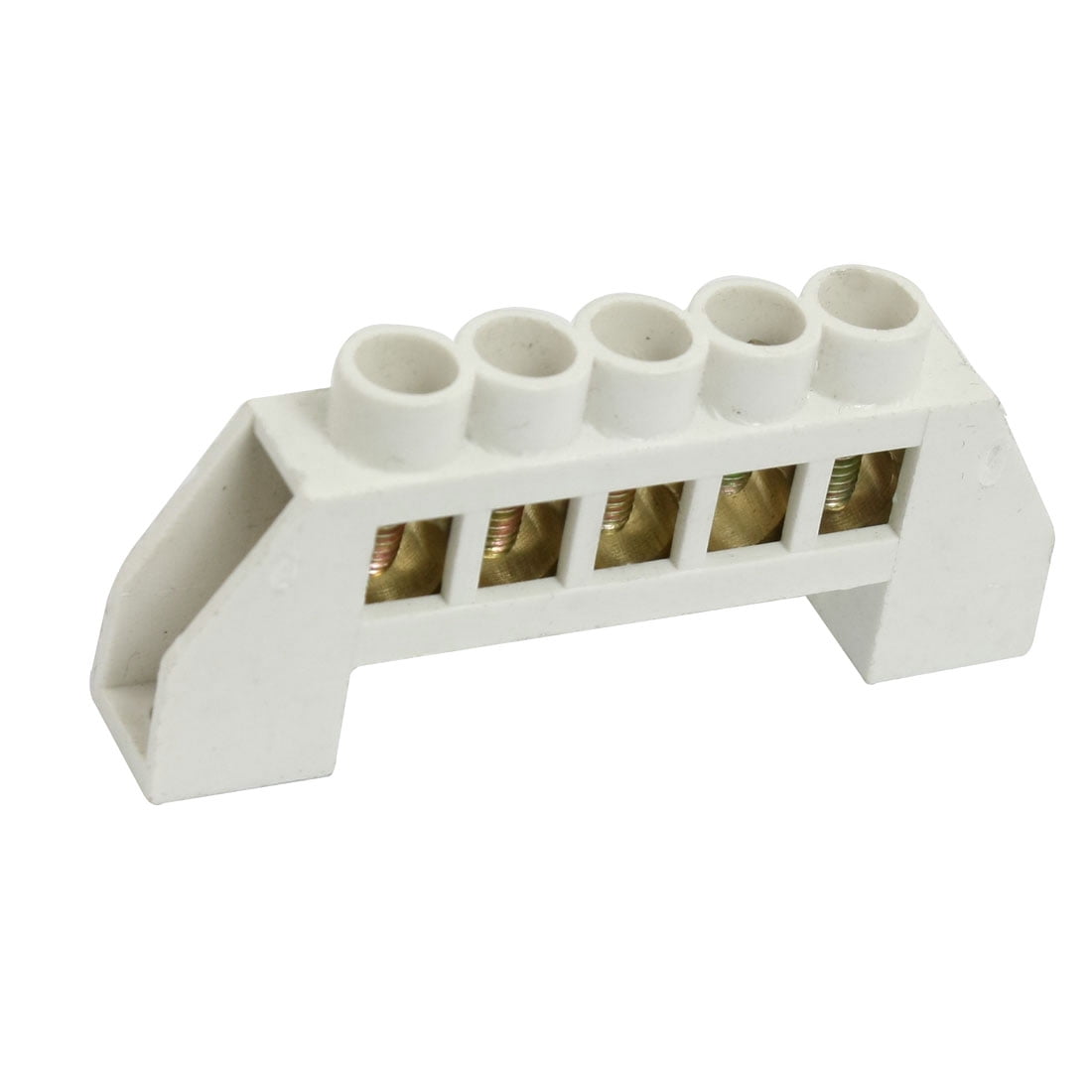 Single Row 5 Position Barrier Block Terminal Strip White - Walmart.com