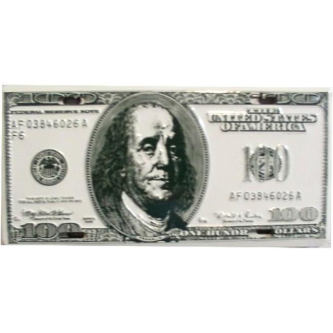 212 Main SAA514 6 x 12 in. 100 Dollar Bill License Plate - Walmart.com