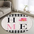 Area Rug 48in, Home Words Pink Tulip Floor Carpet Living Room Rug ...