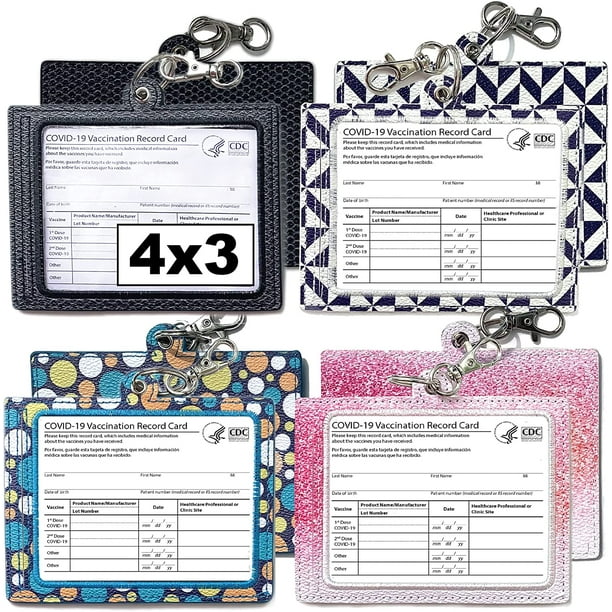 Vaccine Card Protector 4x3 - 4 PACK Vaccine Card Case, Vaccination ...