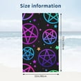 Neon Pentagram Symbol Large Beach Towel - Plush Thick Cotton Pool Towel ...