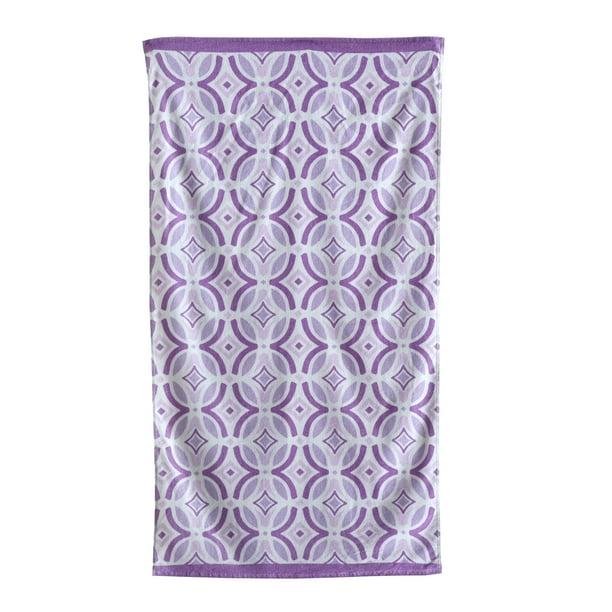 Mainstays Velour Beach Towel, Boho Mdln, Purple, 28x60 - Walmart.com