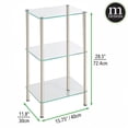 mDesign Metal/Glass 3-Tier Storage Tower with Open Glass Shelves ...