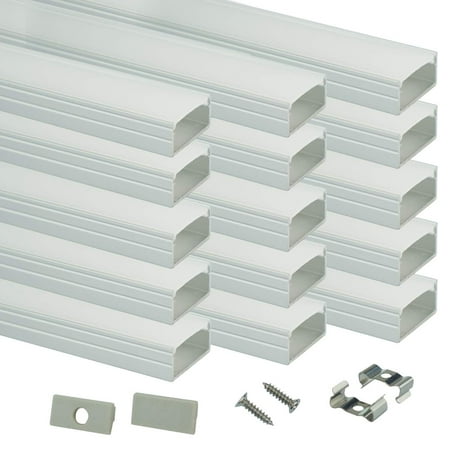 LED Channel System with Milky White Cover,16mm Super Wide Aluminum ...