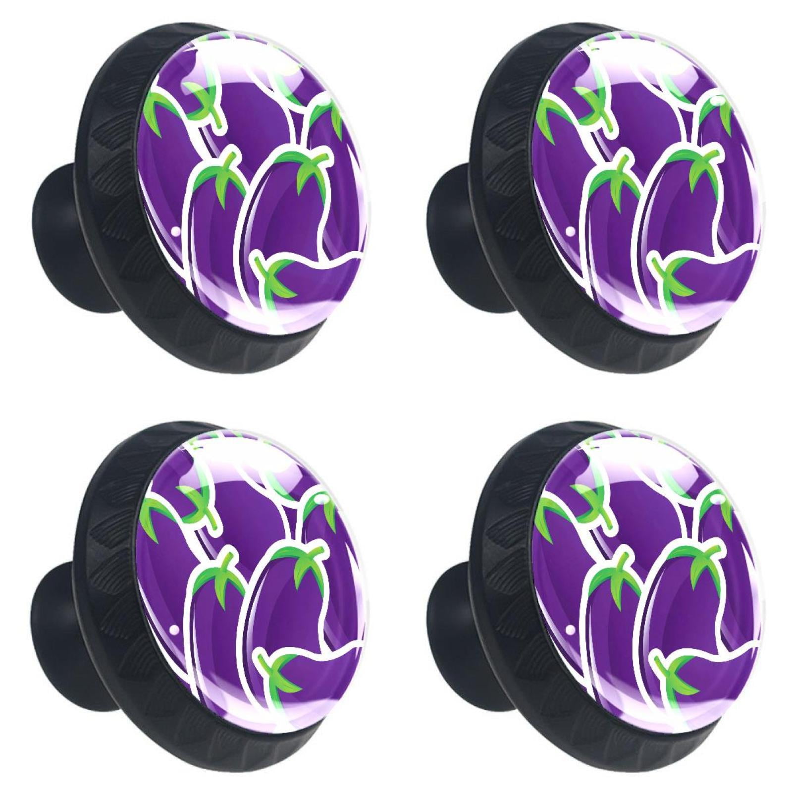 4 Pcs Eggplant Purple Knobs for Kitchen Cabinet Cupboard Dresser ...