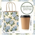 24Pcs Hydrangea Kraft Paper Bags Spring Summer Blue Floral Treat Gift ...
