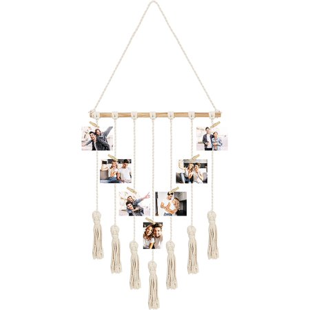 Photo Wall Peel 40 x 65 cm - Wall Photo Hanger with 8 Wooden Clips ...