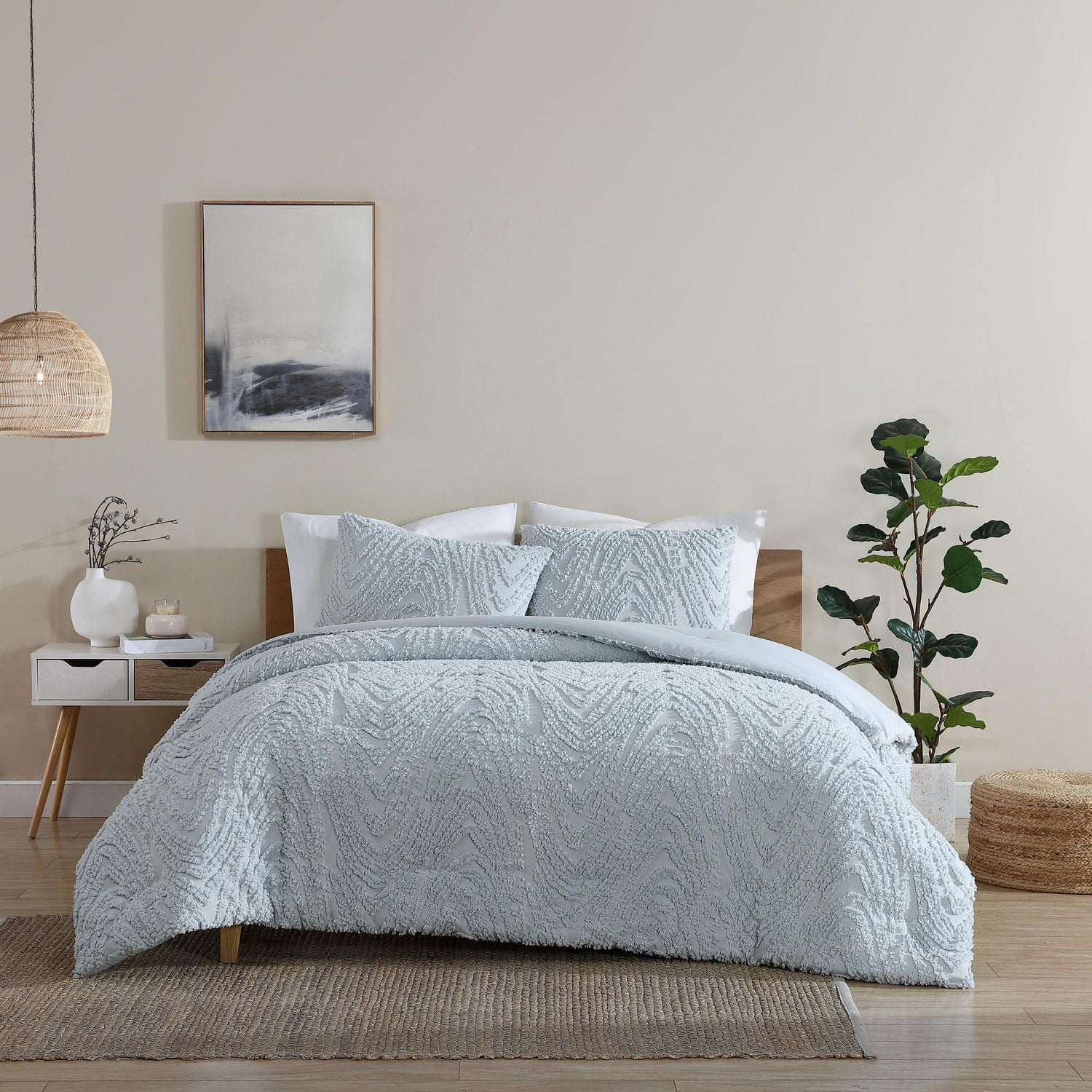 Hometrends 3 Piece Creek Wave Comforter Set, Available in Double/Queen ...