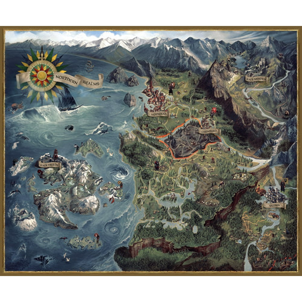 Witcher 3 - Wild Hunt Puzzle: Witcher World Map - Walmart.com - Walmart.com