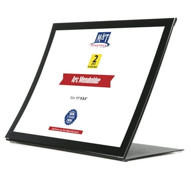 M&T Displays Simplistic Curved Menu Board 8.5x11 inch Anthracite Gray ...