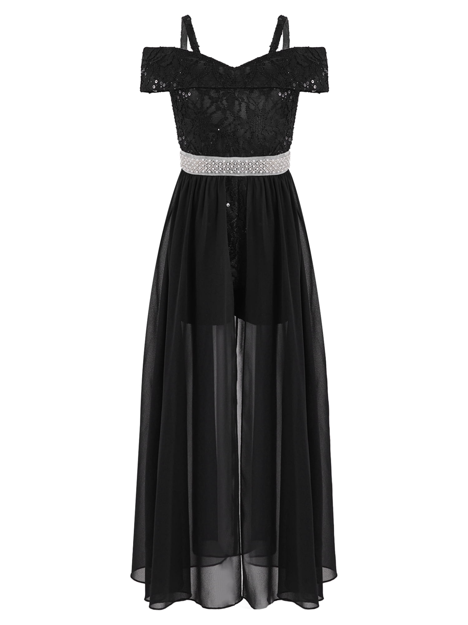 renvena Kids Flower Girls Lace Dresses Off Shoulder Spaghetti Straps ...