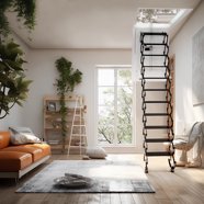 Rainbow Attic Stair Prestige Telescoping Attic Ladder - Blue - Walmart.com