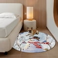 4ft Round Rug Red Blue Christmas Area Rugs for Living Room Bedroom ...