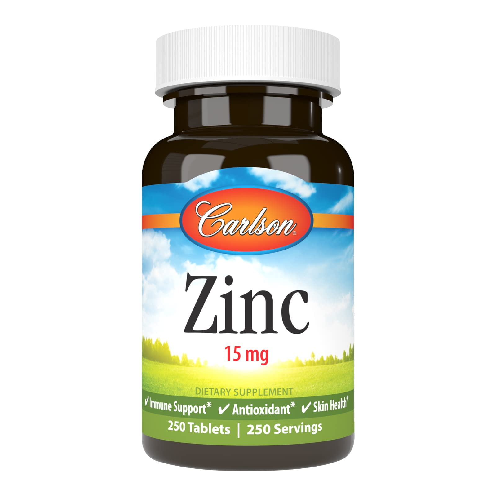 Suplemento de zinc Carlson Zinc 15 mg de gluconato de zinc 250 tabletas ...