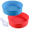 UYWGF-Round Silicone Cake Pan Baking Mold 6 Inches - Set of 2 - BPA ...