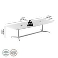 120W x 48D Conference Table with Metal Base in White - Engineered Wood ...