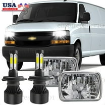For Chevy Express Cargo Van 1500 2500 3500 Pair 7x6 5x7 LED Headlights ...