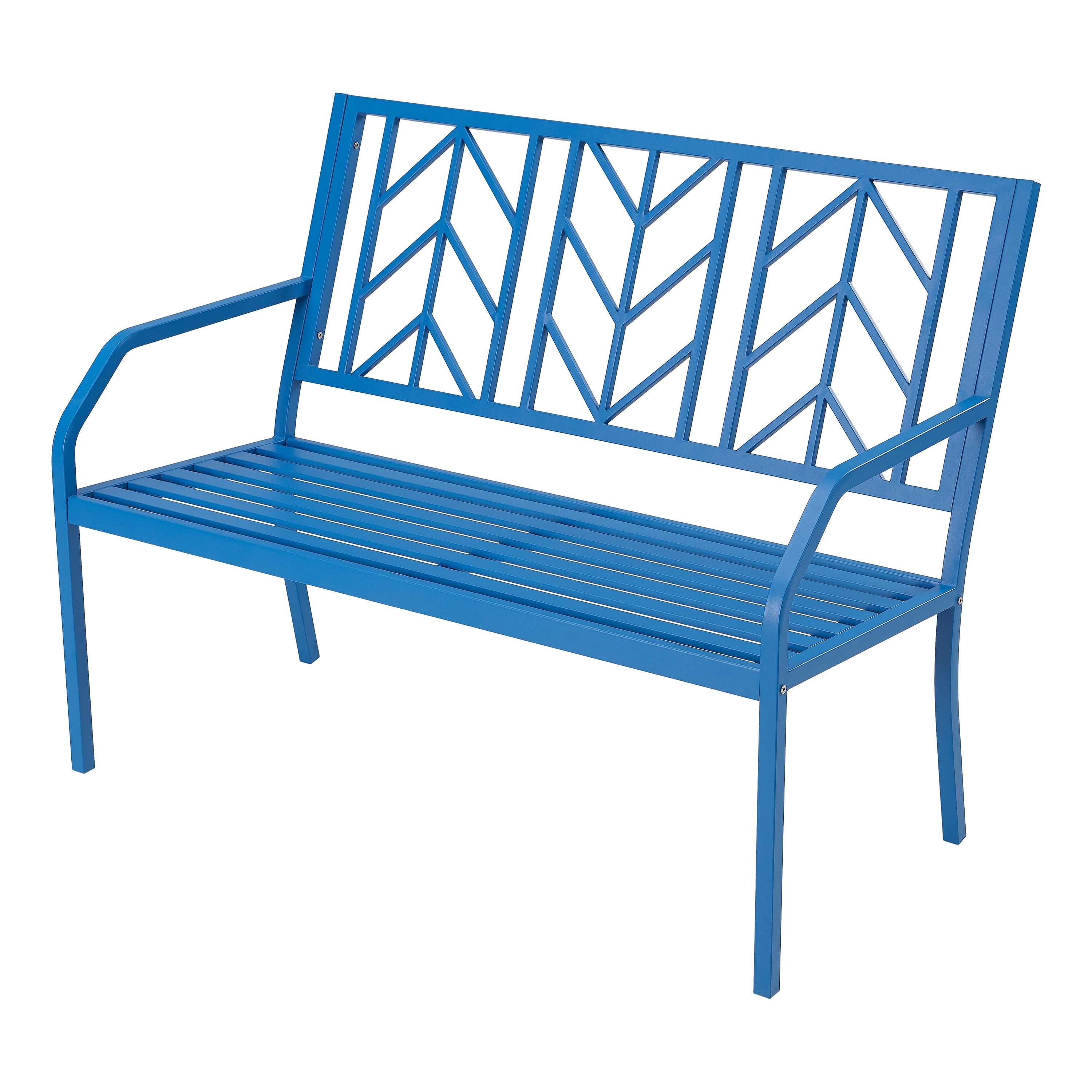 Mainstay Brandclub Mainstays Evry Bell Outdoor Durable Steel Bench Blue