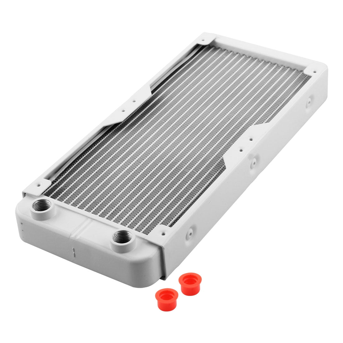 Computer CPU Aluminum 18 Pipes Water Cooling Radiator White 10.6" Long ...