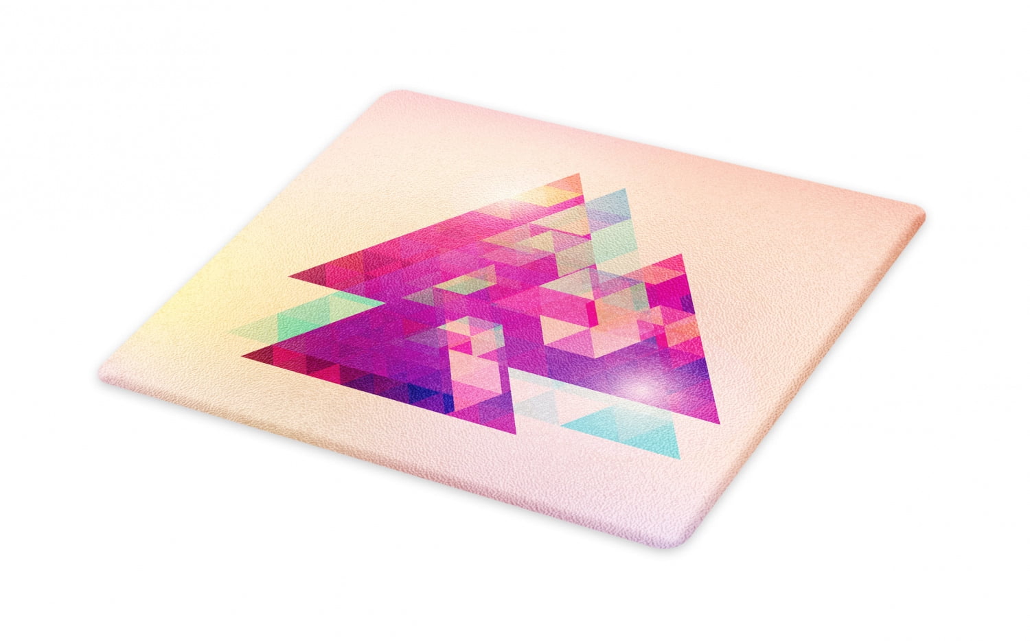 Triangle Cutting Board, Triangular Shapes on Pastel Toned Warm Ombre ...