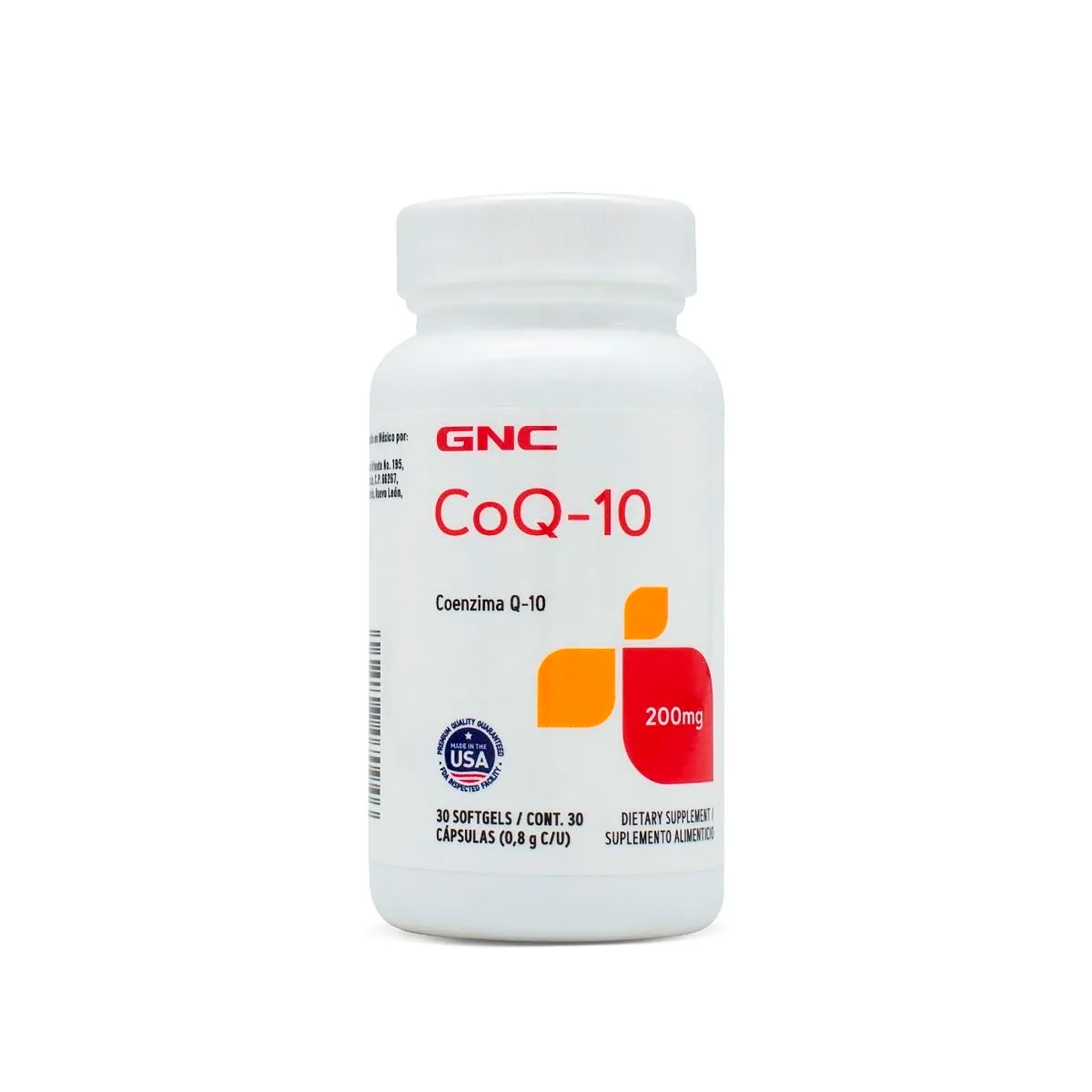 Suplemento Alimenticio Coenzima Q-10/200 Mg GNC 30 Cápsulas GNC ...