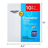 Equate Fresh Scent Flushable Wipes, 10 Resealable Packs of 48 Wipes ...