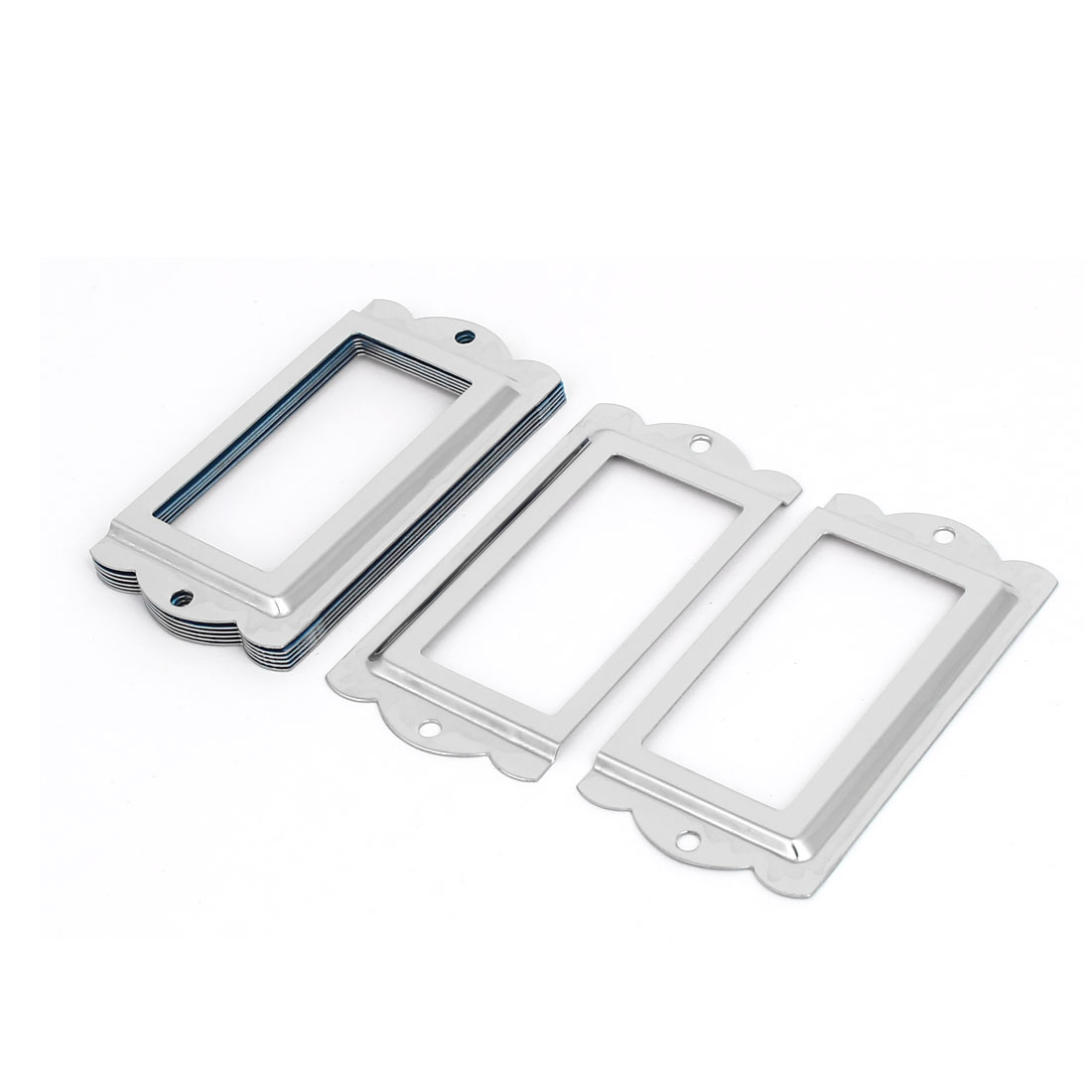 Library Office File Drawer Tag Label Holders Frames Silver Tone 85mm x ...