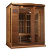 Maxxus Sauna 3-Person Corner Low EMF (Under 8MG) FAR Infrared Sauna (Canadian Red Cedar ...