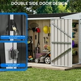 Dextrus 8x4ft Steel Outdoor Storage Shed, Heavy Duty, 3 Lockable Doors ...