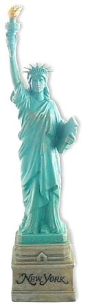 10 Inch Statue of Liberty Statue, Green with Brown New York Base ...