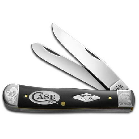 Case xx Trapper Knife Black Delrin White Logo Scrolled 1/500 Stainless ...