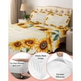 4 Piece Queen Sheet Set Yellow Sunflowers Sheets Set for Queen Size Bed ...
