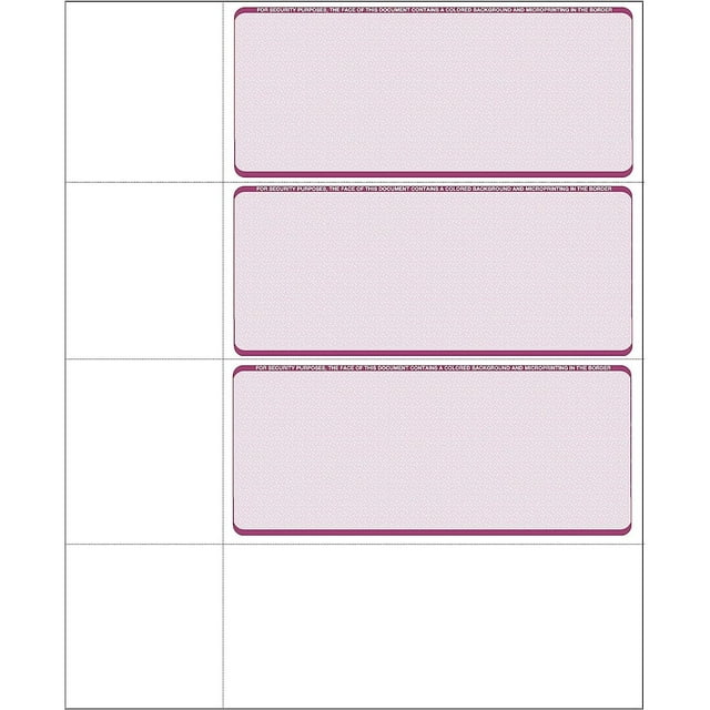 Computer Check Paper - Blank Personal Wallet Checks 3 on a Page ...
