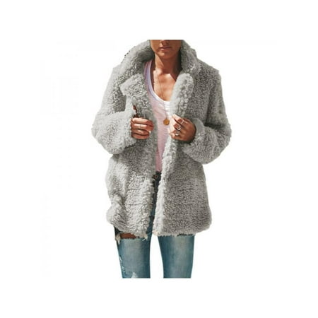 Bangus Women Ladies Warm Teddy Bear Fluffy Coat Hooded Fleece Jacket ...