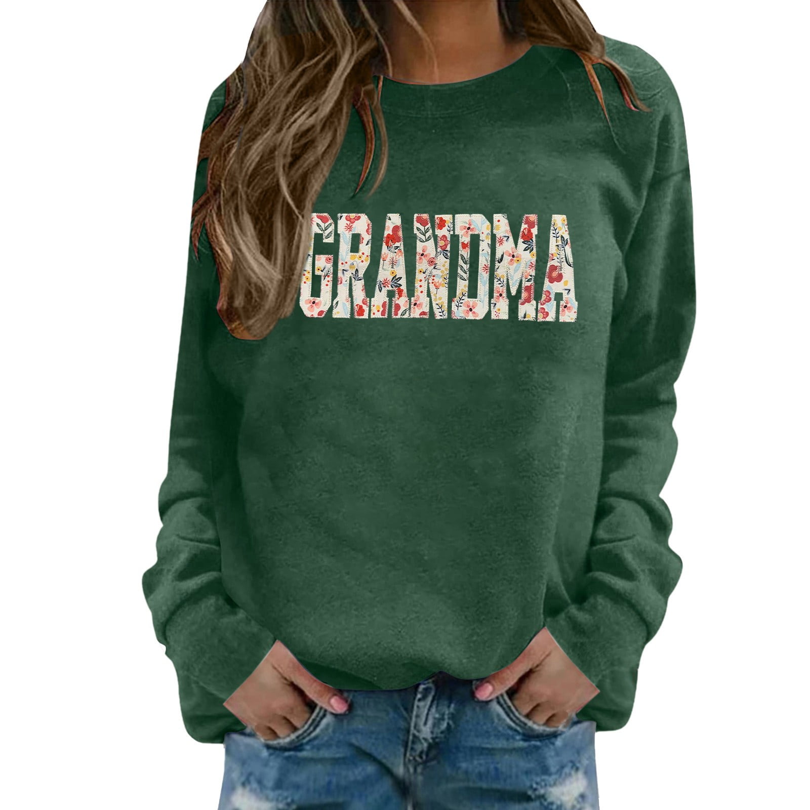 Click here for Hyongzeng Grandma Embroidered Sweatshirts For Wome... prices