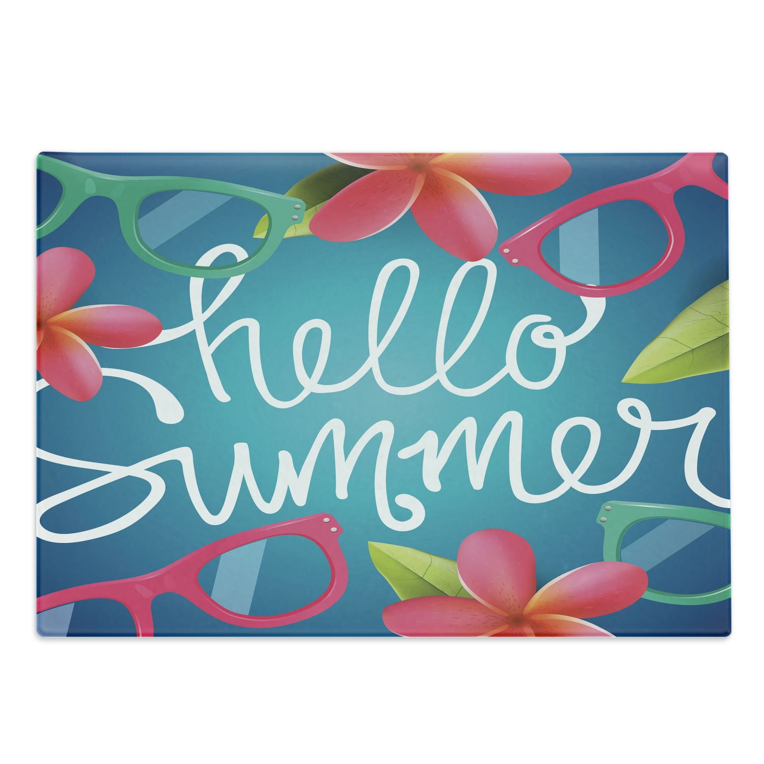 Hello Summer Cutting Board, Funky Illustration of Summer Images ...
