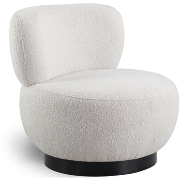 Meridian Furniture Swoon Cream Faux Sheepskin Accent Chair - Walmart.com
