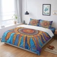 Abstract Boho Sun Floral California King Size Bed Set,Retro Bohemian ...