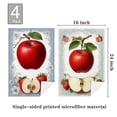 A red apple with a half eaten apple on a branchdish towelsSet of 4 ...