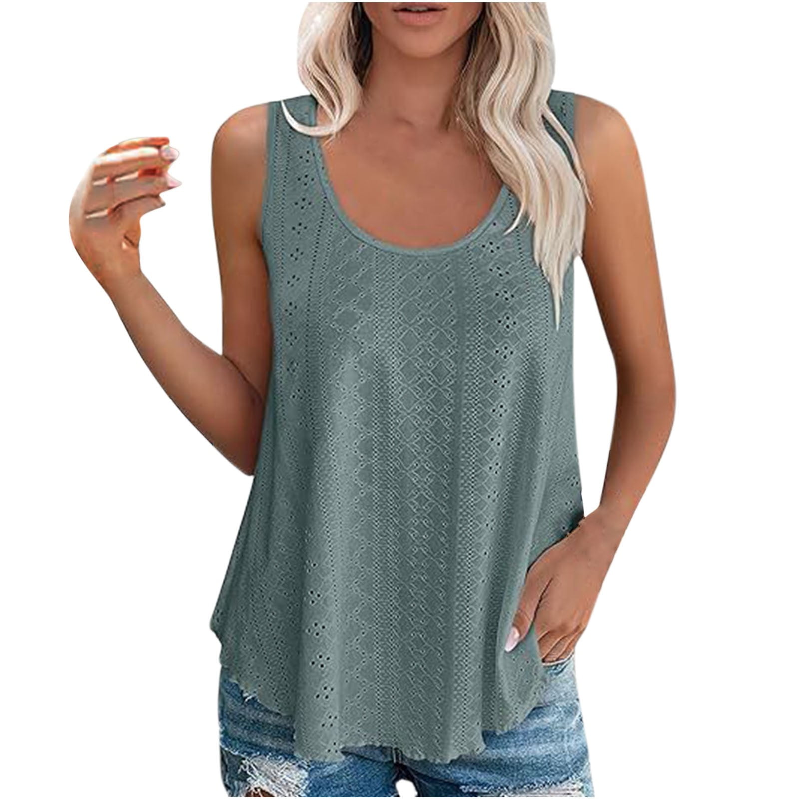 Click here for Timegard Tank Tops For Women Eyelet Scoop Neck Com... prices