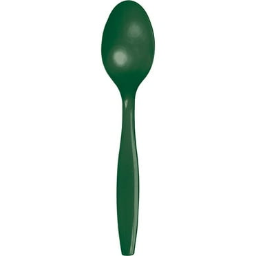 Touch of Color Creative Converting Plastic Spoons, Emerald Green, 24 Ct ...