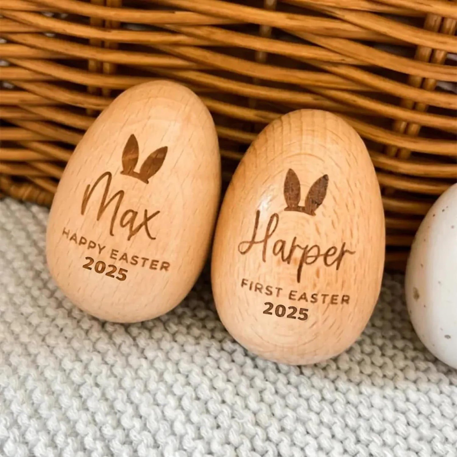 ⚡ Big Sale ! Personalized Musical Easter Egg Shaker 2025 Wooden Easter ...