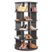 Montauk 16 Pair Organizer, Revolving White Wood Shoe Storage Rack with ...
