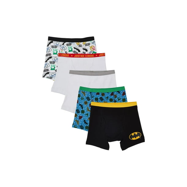 Justice League - DC Comics Justice League Boys Underwear, 5 Pack Boxer ...