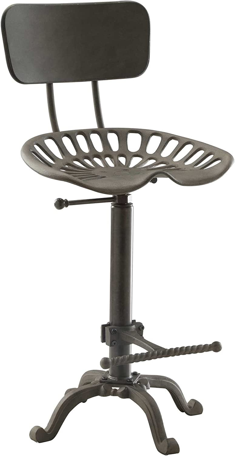 Farmhouse Tractor Seat Stool with Back, Industrial - Walmart.com