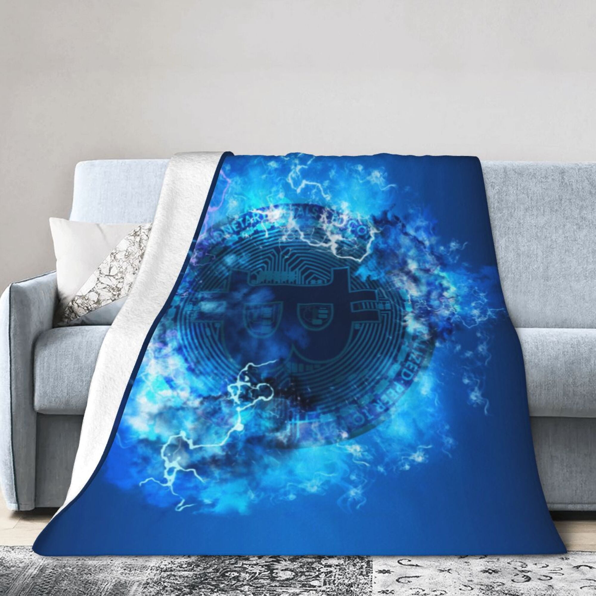 DouZhe Ultra-Soft Micro Fleece Lightweight Flannel Bed Blanket, Bitcoin ...