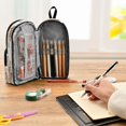 Backpack Pencil Case, 3 Compartment Large Capacity Oxford Fabric Pencil ...